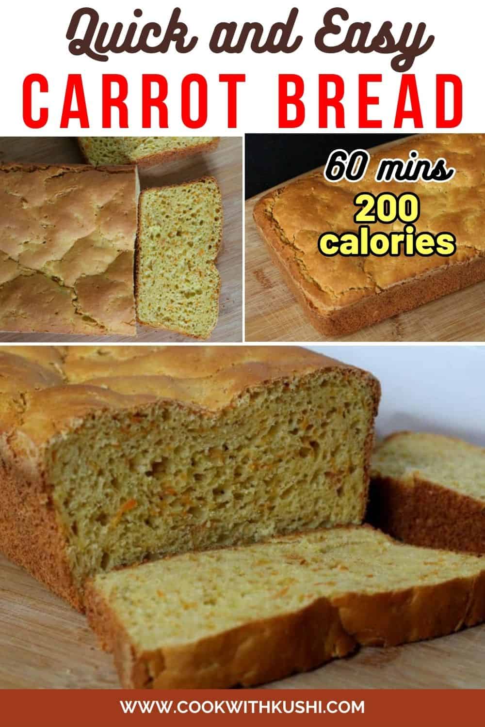Easy Carrot Bread (Moist & Flavorful) - Cook with Kushi