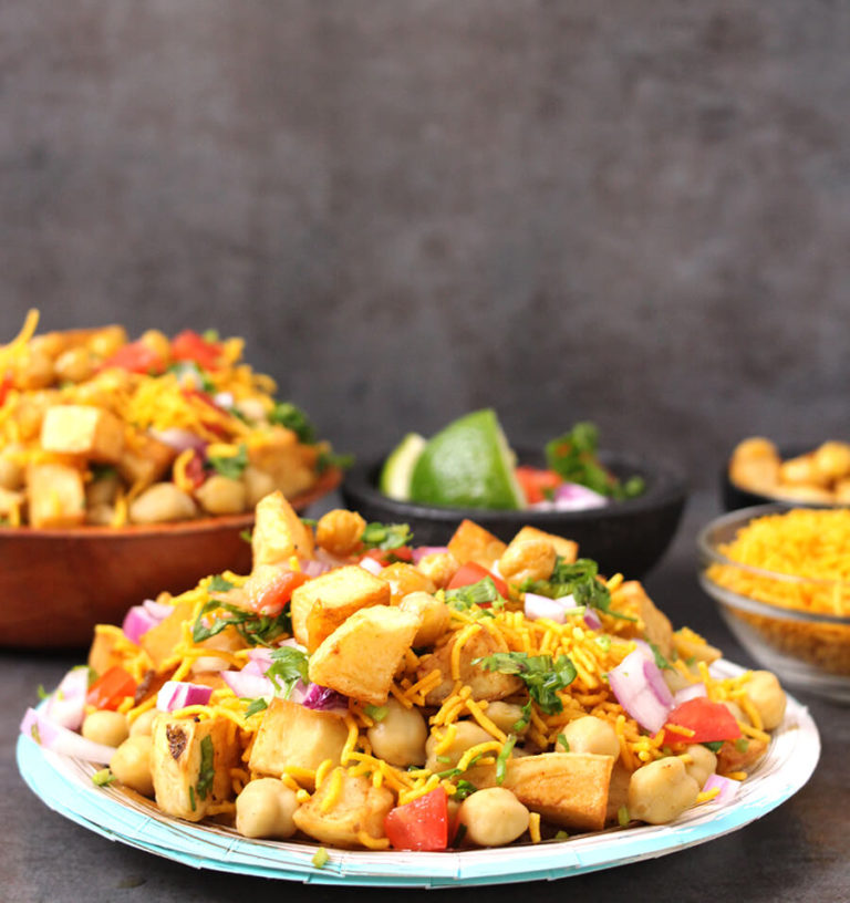 Street Style Aloo Chana Chaat | Chickpea Potato Salad Recipe