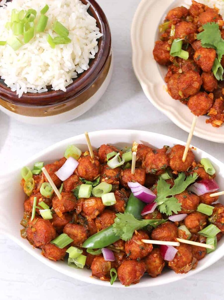 SOYA MANCHURIAN | SOYA CHUNKS CHILLI - Cook with Kushi