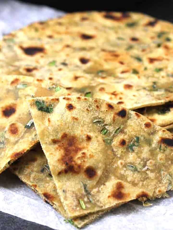 Paneer Paratha Recipe | Herb Cheese Stuffed Flatbread - Cook with Kushi