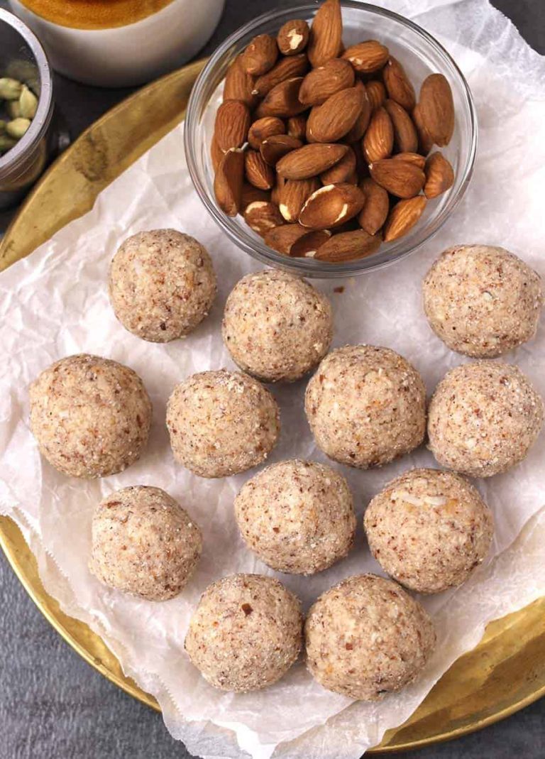 Badam Ladoo | Badam Laddu | Almond Bites - Cook with Kushi