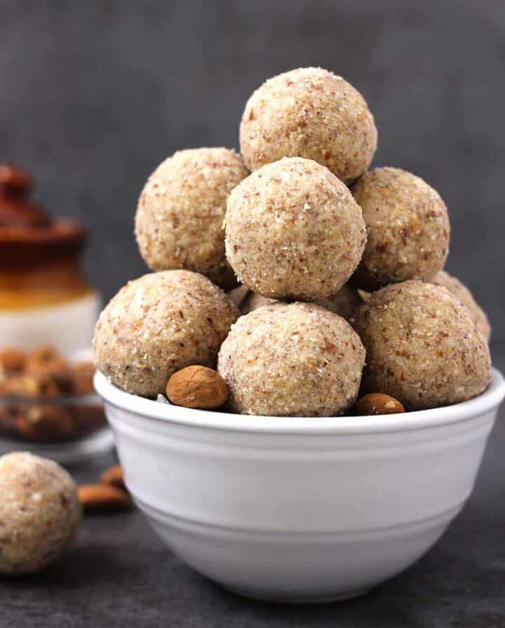 Badam Ladoo | Badam Laddu | Almond Bites - Cook with Kushi