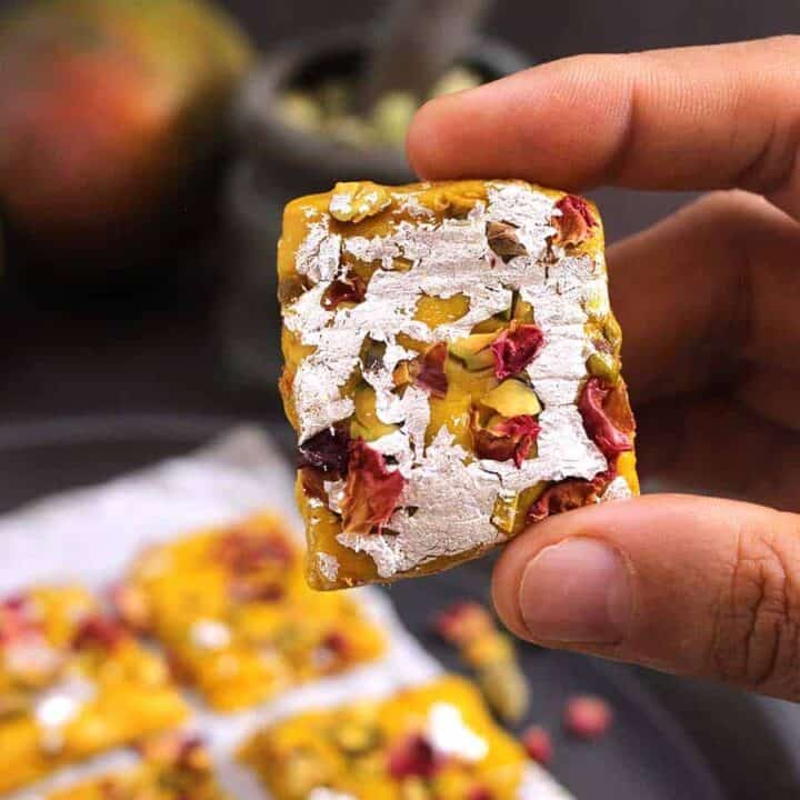 MANGO COCONUT BURFI | MANGO MILK POWDER BARFI | MANGO LADOO - Cook with ...