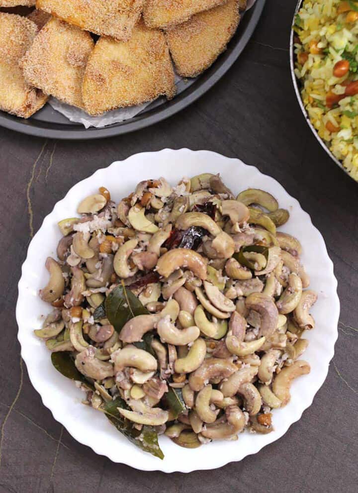 Tender Cashew Stir Fry | Bibbe Upkari - Cook with Kushi