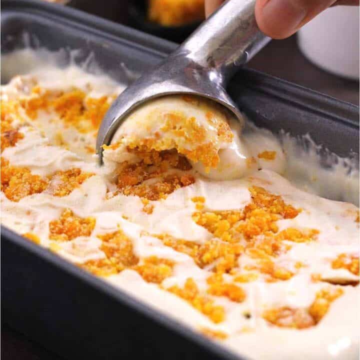CARROT BURFI ICE CREAM | HOMEMADE BARFI ICE CREAM - Cook with Kushi