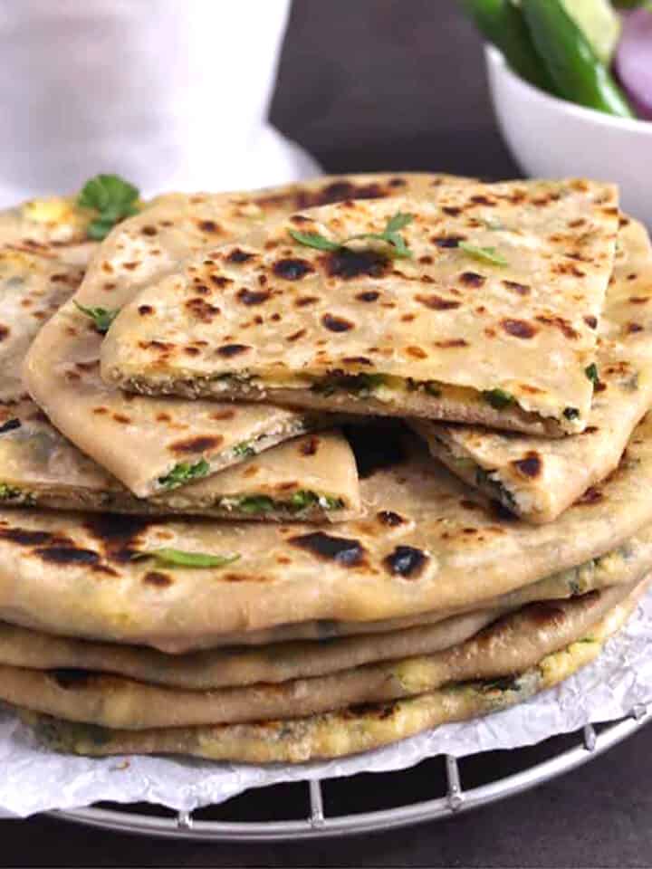 Easy Aloo Paratha Recipe | Potato Flatbread (No Yeast) - Cook with Kushi