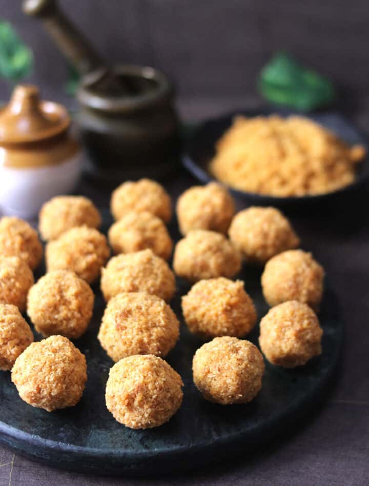 Coconut Ladoo with Jaggery | Coconut Laddu | Gurer Narkel Naru - Cook ...
