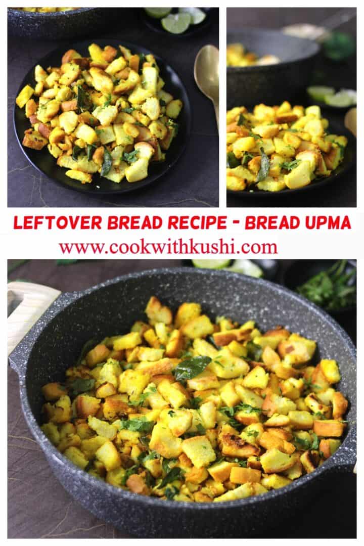 Bread Upma | Bread Usli | Leftover Bread Recipe - Cook with Kushi