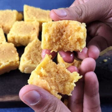 Mysore Pak | Crispy Bakery Style Mysore Pak Recipe - Cook with Kushi