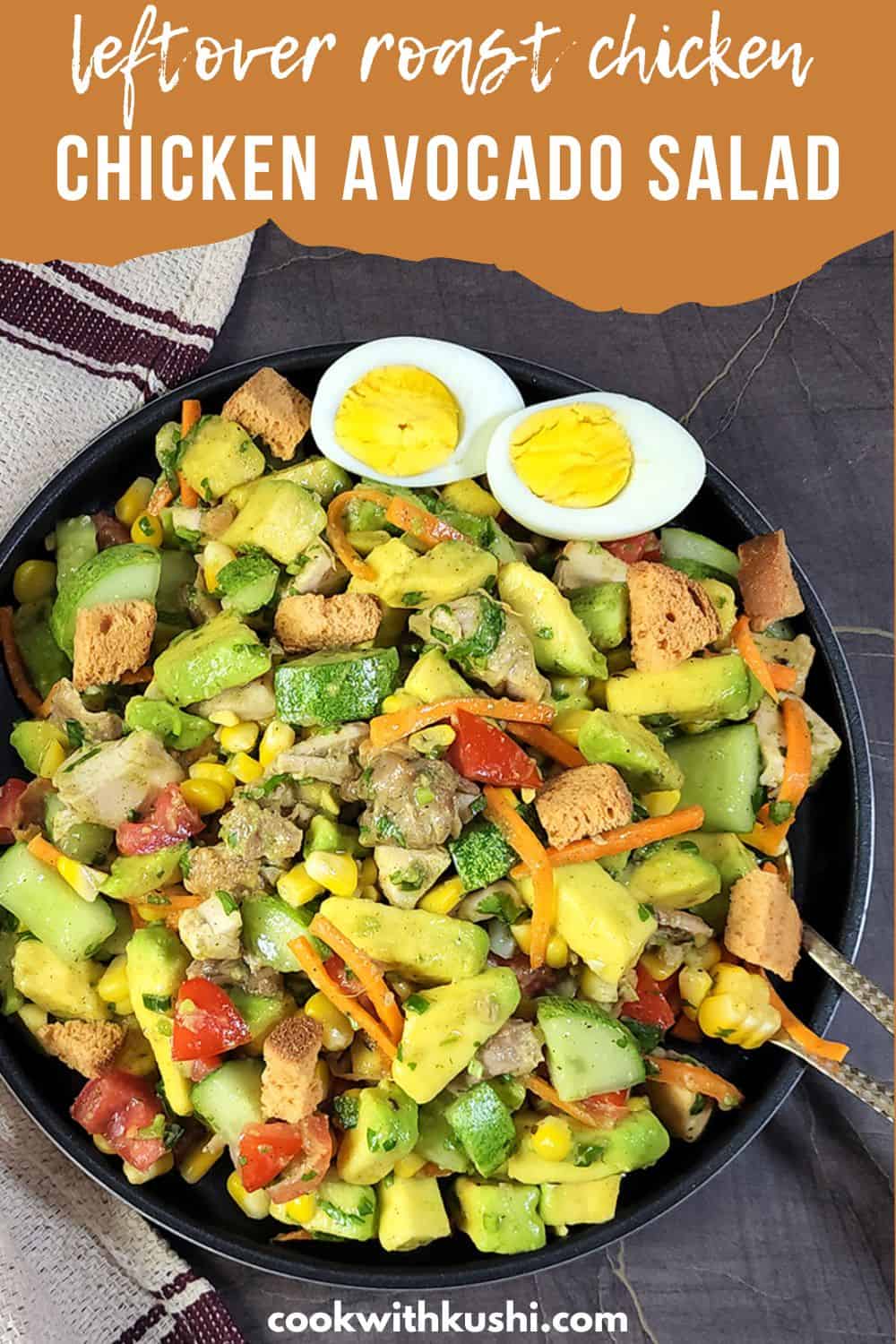 Avocado Chicken Salad | Simple Leftover Chicken Recipe - Cook with Kushi