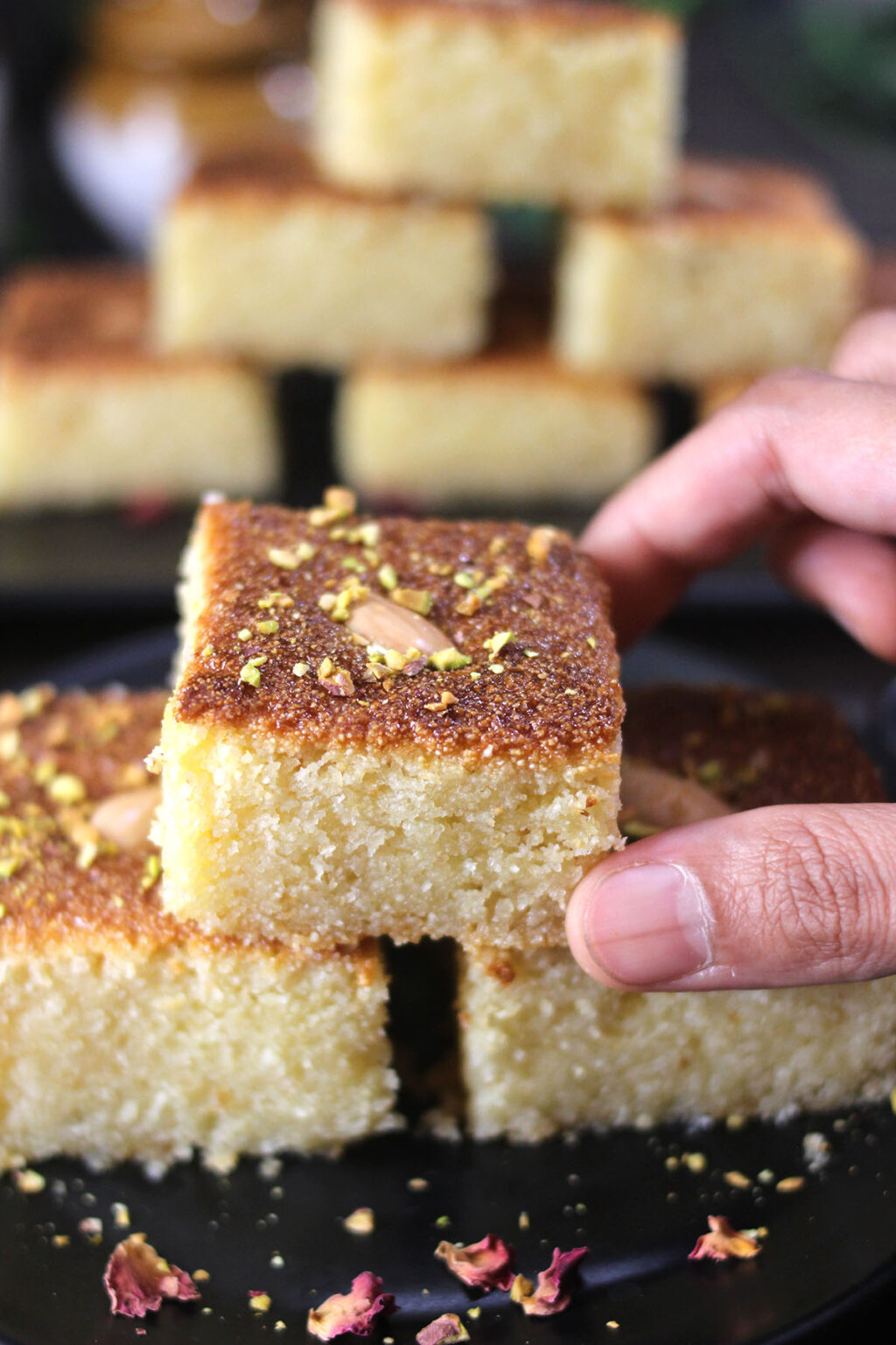 Basbousa Recipe | Semolina Cake - Cook with Kushi