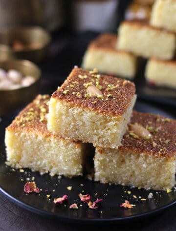 Basbousa Recipe | Semolina Cake - Cook with Kushi