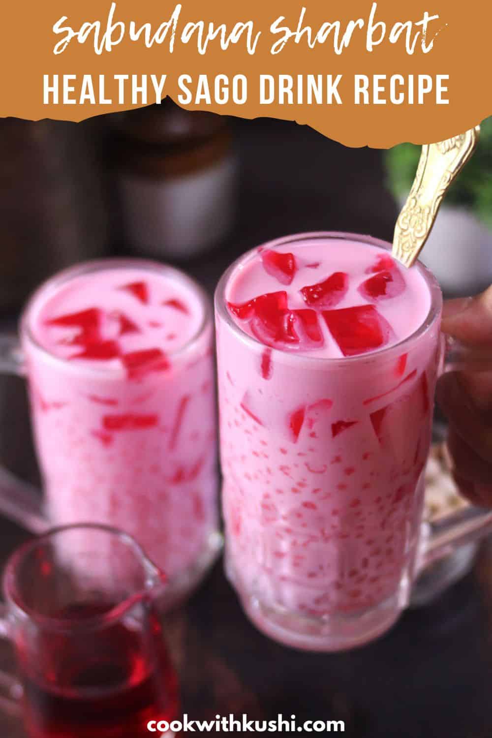 Sago Drink | Sabudana Rose Milk Sharbat Recipe - Cook with Kushi