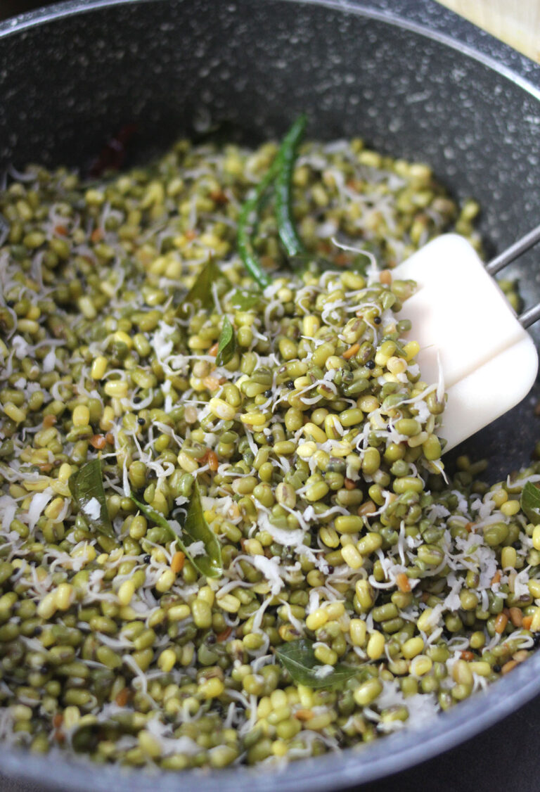 Sprouted Moong Usli Recipe | Green Gram Sundal - Cook with Kushi