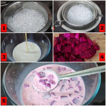 Dragon Fruit Sago Drink | Tapioca Drink - Cook with Kushi